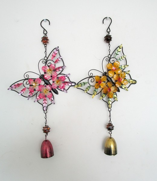 BUTTERFLIES_Wind Chains_Metal & Colored Glass Decorations_Gifts & Hand ...