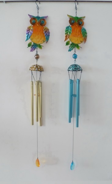 OWLS_Wind Chains_Metal & Colored Glass Decorations_Gifts & Hand Crafts ...